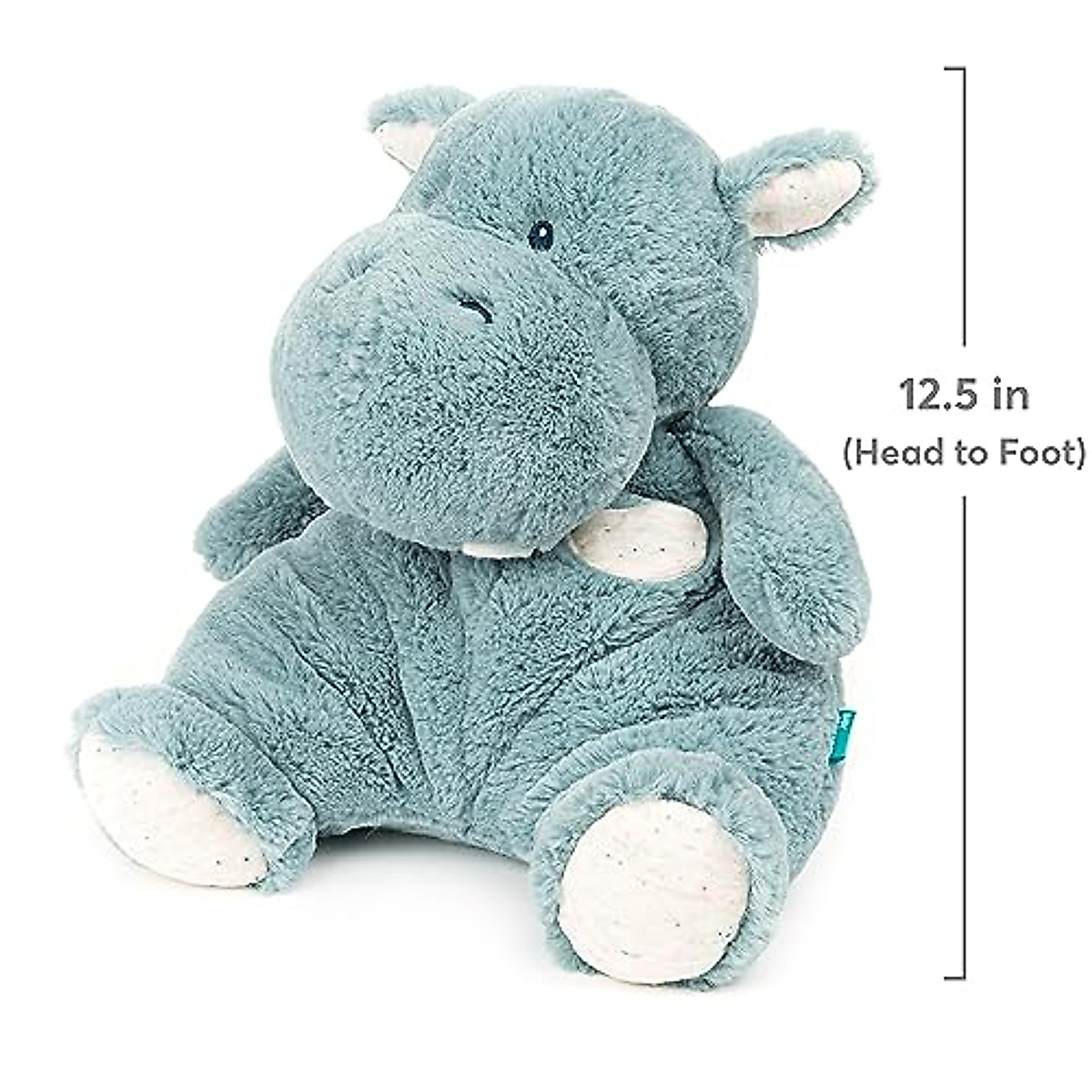 GUND Baby Oh So Snuggly Hippo Large Plush Stuffed Animal for Babies and Infants, Teal, 12.5”