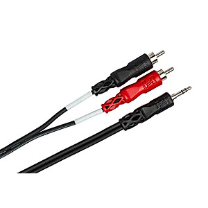 Hosa CMR-215 3.5 mm TRS to Dual RCA Stereo Breakout Cable, 15 Feet