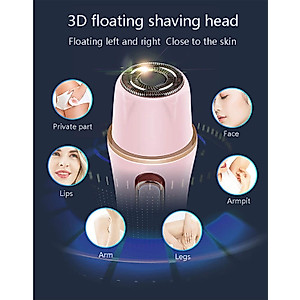 JCSW Facial Hair Removal for Women, 4 in 1 Painless Electric Shaver Women Epilation, Rechargeable Foil Shaver, Waterproof Body Remover Kit Eyebrow Nose Arms Bikini Area Legs