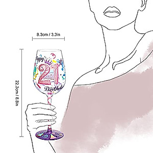 NymphFable Hand-painted Wine Glass 21st Birthday Gift Artisan Painted 15oz Personalised Gift for Her