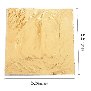 YongBo Gold Leaf Sheets, 100 pc 5.5" Gold Foil Paper for Arts Craft, Painting, Gilding, Slime, Nail Design, Furniture Decoration