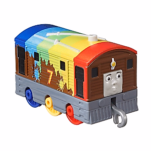 THOMAS & FRIENDS Fisher-Price GYV65 Rainbow Toby Push-Along Train Engine for Preschool Kids Ages 3 Years and Up, Multicolor, 4.5 cm*3.0 cm*8.0 cm