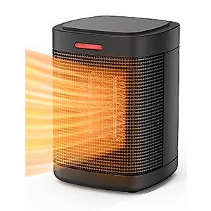 Space Heater, 500W Small Space Heater for Indoor Use, Ceramic Personal Heater with Overheating & Tip-Over Protection, Mini Quiet Desk Heater for Home Office Bedroom