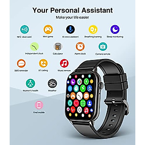 Smart Watch (Answer/Make Call), 1.68" Fitness Tracker Smartwatch for Android iPhone with Blood Pressure Heart Rate Sleep Monitor Pedometer, IP67 Waterproof Smart Watches for Men