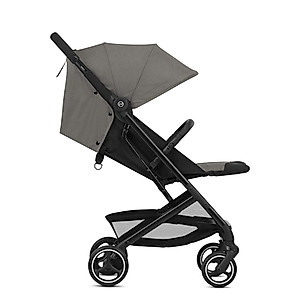 CYBEX Beezy Stroller, Lightweight Baby Stroller, Compact Fold, Compatible with All CYBEX Infant Seats, Stands for Storage, Easy to Carry, Multiple Recline Positions, Travel Stroller, Soho Grey