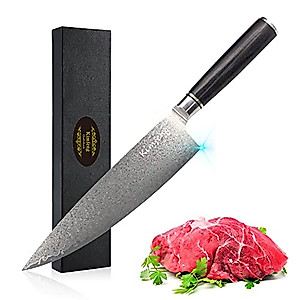 Kimfeng Handmade 8.5 inch Damascus Chef knife Kitchen Knife VG10 Core Steel 67-layer Stainless Steel Professional Forging Chef Knives Corrosion Resistance