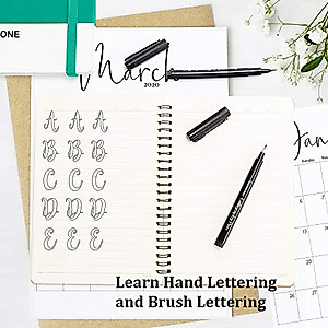 Calligraphy Pens, Hand Lettering Pen, 10 Size Caligraphy Brush Pens for Beginner, Writing, Sketching, Drawing, Illustration, Scrapbooking, journaling