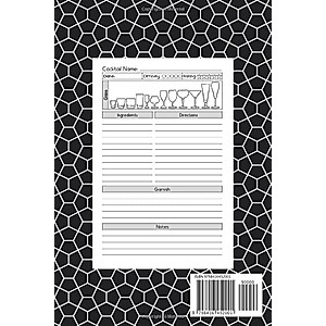 Cocktail Recipe Journal: Blank Cocktail and Mixed Drink Recipe Book & Organizer to write in your Own Recipes - Mixology Journal with 100 Blank Cocktail Recipe Pages