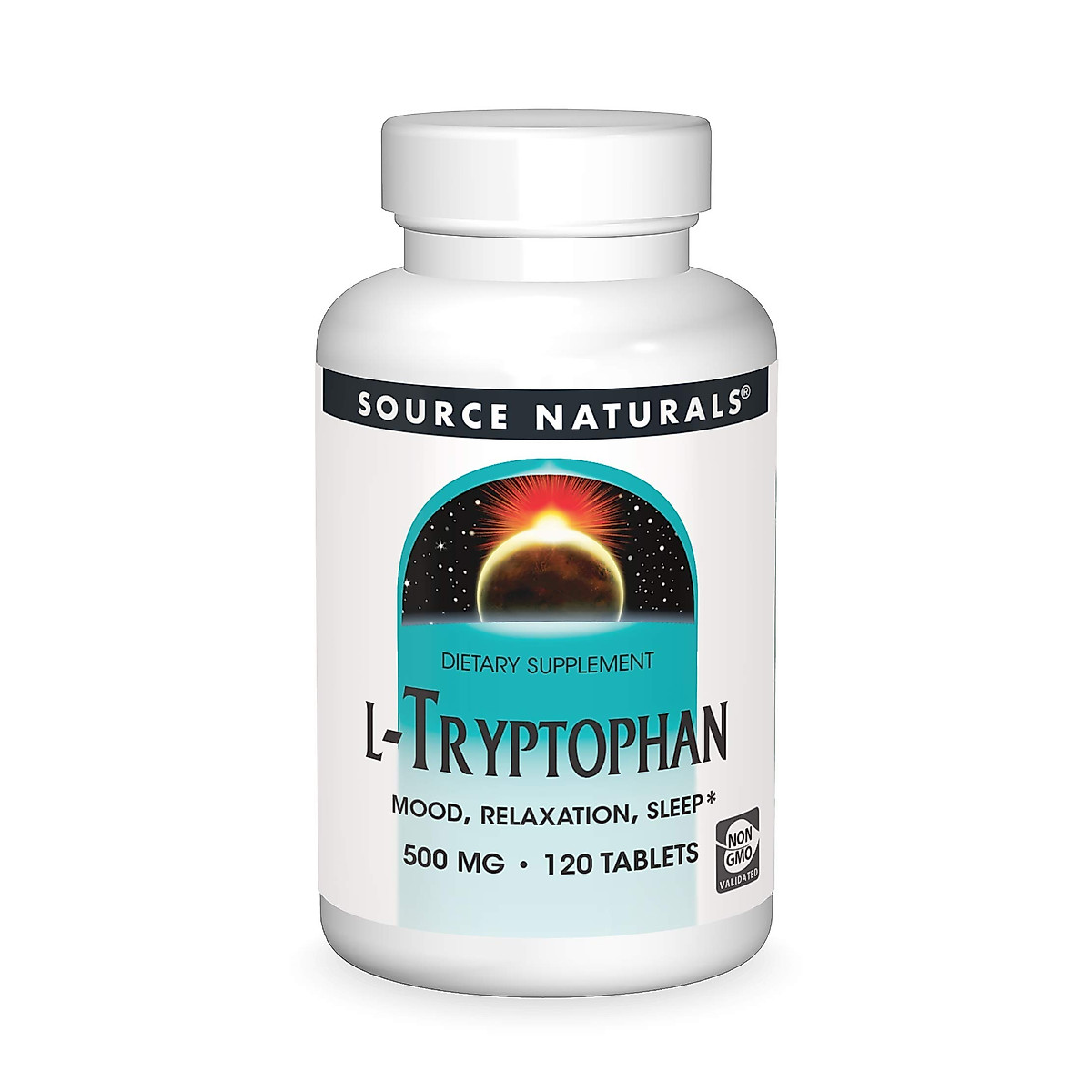 Source Naturals L-Tryptophan, for Mood, Relaxation, and Sleep*, 500mg - 120 Tablets