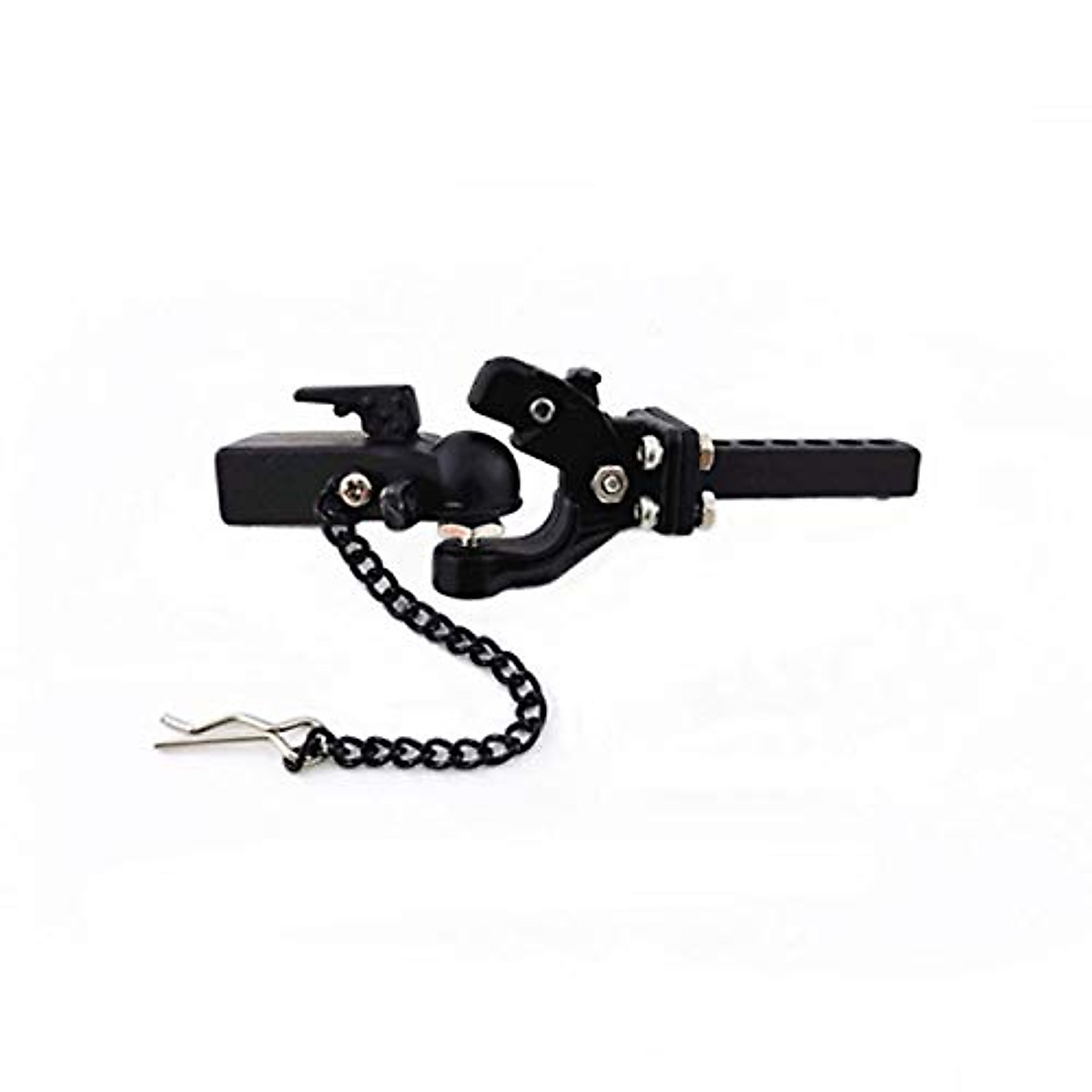 DKKY Metal Hitch Trailer Hook Ball Buckle Simulation Link Component Suitable for Scx10 90046 Trx4 110 RC Car, Trailer Tow Hitch Tow Hook Drop (Hook-Coupler)