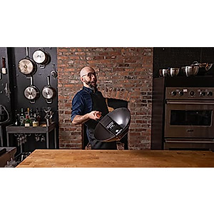 Babish Carbon Steel Flat Bottom Wok and Stir Fry Pan, 14-Inch