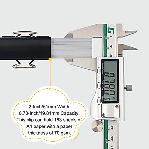 Coofficer Extra Large Binder Clips 2-Inch (24 Pack), Big Paper Clamps for Office Supplies, Black