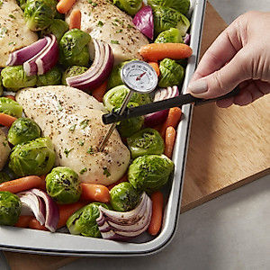 KitchenAid KQ901 Instant Read Food Thermometer for Kitchen or Grill, TEMPERATURE RANGE: 20F to 220F, 1 inch dial, Black