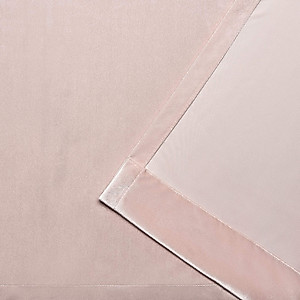 Exclusive Home Velvet Heavyweight Light Filtering Hidden Tab Top Curtain Panel Pair, 52"x84", Blush