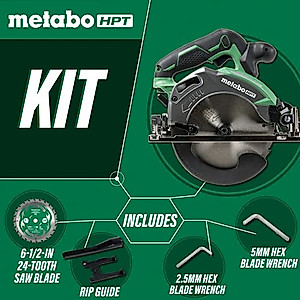 Metabo HPT Cordless Circular Saw | Tool Only | No Battery | 18V | 6-1/2" Deep Cut Design | Brushless Motor | Lifetime Tool Warranty | C18DBALQ4