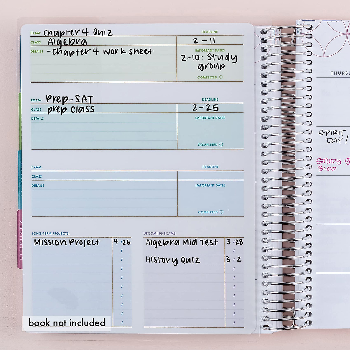 7" x 9" Snap-in Dashboard for Projects & Exams. Two-Sided Wet Erase Surface. Gold Metallic Accents. Fits Spiral Notebooks 7" x 9" or Larger by Erin Condren.