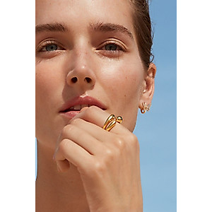 VACRONA Cubic Zirconia Huggie Earrings 14k Gold Plated Tiny Earrings Small Huggie Hoop Earrings Simple Lightweight Hoops Gift for Women