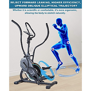 Stepper Elliptical Trainer Climber Exercise Machine with Digital Monitor for Cardio Fitness Home Workout Equipment, Black