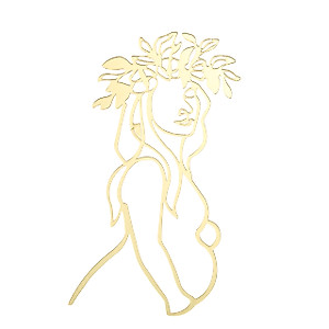 Pregnant woman silhouette, for Expectant Mothers Party Gold Mirror Cake Topper, Mother To Be Party Cake Decorations Supplies Acrylic,Pregnant lady baby shower cake topper, Pregnancy line art.