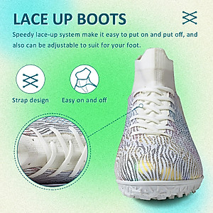 Indoor Soccer Shoes Mens Soccer Cleats Women Football CleatsTurf Soccer Shoes Men High Top Football Boots Tacos de Futbol para Hombre Zapatos de Futbol para Hombres Futsal Shoes High Top Shoes TF