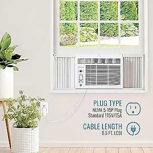 Keystone Energy Star 12,000 BTU Window Mounted Air Conditioner & Dehumidifier with Smart Remote Control - Window AC Unit for Apartment, Living Room, Garage & Medium Sized Rooms up to 550 Sq.Ft.