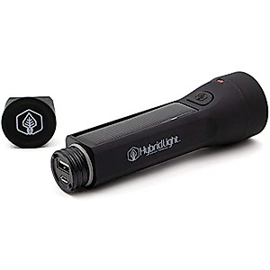 HYBRIDLIGHT Journey 300 Solar LED Waterproof Flashlight with USB Phone Charger, Black