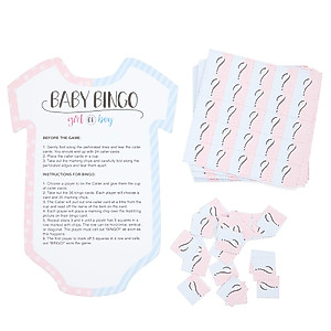 Gender Reveal Bingo Game Set, Party Supplies (38 Pieces)