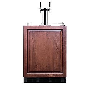 Summit Appliance SBC58BLBIADAIF 24" Wide Built-In Kegerator; ADA Compliant; Panel-ready Door (Panel Not included); 5.5 cu.ft Capacity; Automatic Defrost; Dual Tap System; Adjustable Thermostat