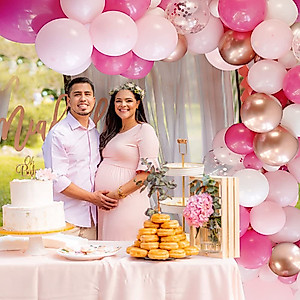 Pink Balloons Arch Kit, 114 Pcs Hot Pink and White Balloons Garland Arch Kit for Barbie Princess Theme, Baby Shower, Graduation, Wedding, Birthday, Valentine's Party Supplies Decoration