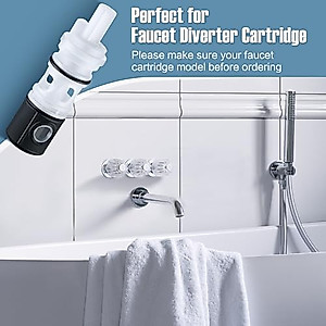 Enhon Shower Diverter Cartridge, Compatible with Glacier Bay and Danze 3 Handle Tub and Shower Faucets, Plumbing Diverter Cartridge Replacement, Faucet Stem Diverter, 1 Piece Bath Diverter Assembly