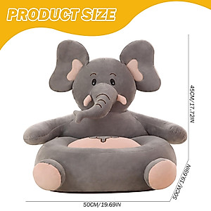 BEAHING Kids Sofa 19.7x19.7x17.7 inch Stuffed Plush Kids Armchair Cute Elephant Toddler Sofa Elastic Baby Armchair for Bedroom Furniture Home Decor Toddler Armchair