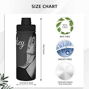 HIKTIEK Halseys Stainless Steel Insulated Tumbler Sports Water Bottle Hot and Cold Travel Cup 18oz