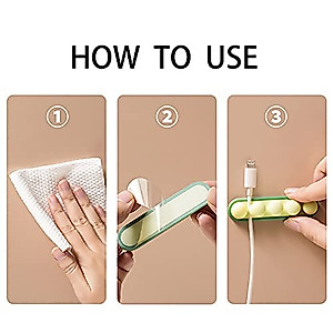 HIWOFASI Cord Holder 2 Pack Cable Organizer Management Wire Clips Self Adhesive for Desk USB Charging Mouse Cable Power PC Wire Nightstand Office Home 4 Slot