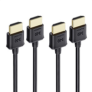 Cable Matters 2-Pack Ultra Thin HDMI Cable 3 ft (Ultra Slim HDMI Cable) 4K Rated with Ethernet