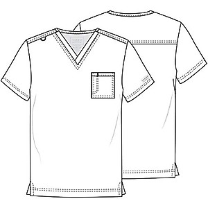 Cherokee Men & Women Scrubs Top Workwear Revolution 1 Pocket Tuckable V-Neck WW625, XL, Black