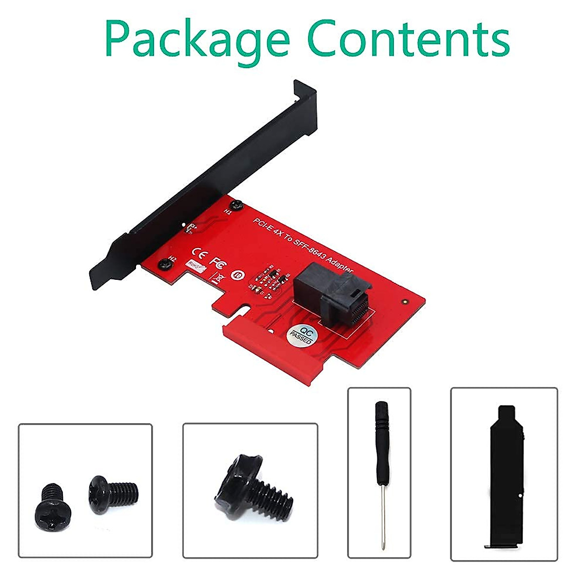 PCI Express 4.0 x4 Host Adapter Card with SFF-8643 Mini-SAS HD 36Pin Connector for U.2 (SFF-8639) PCIe-NVMe SSD - Support Intel 750 2.5-inch U.2 SFF SSD for Mining