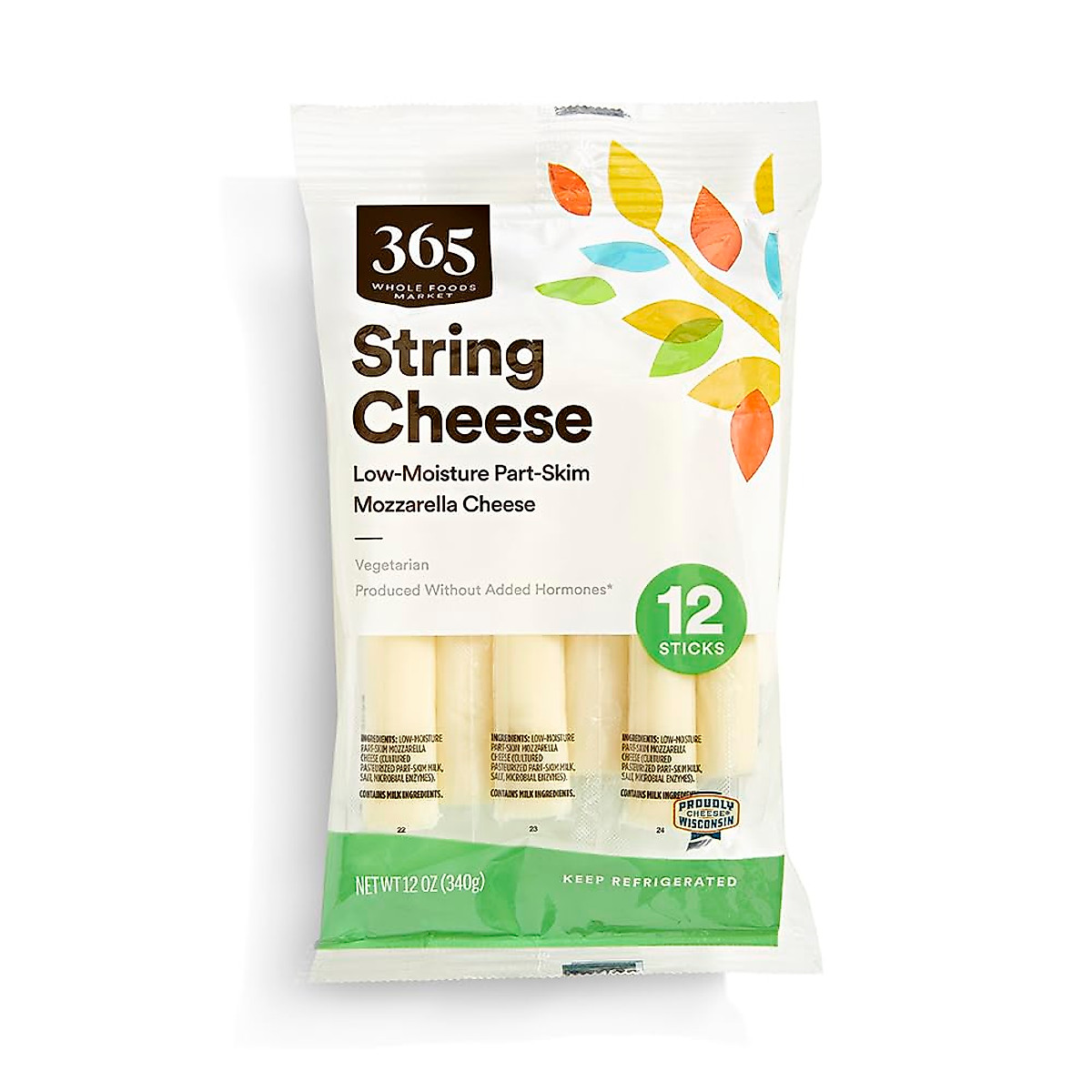 365 by Whole Foods Market, Cheese String Mozzarella 12 Count, 12 Ounce