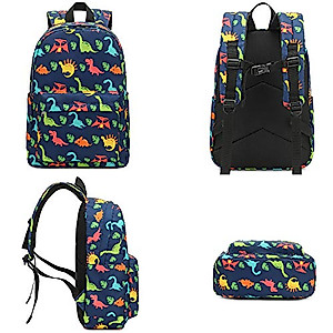 Kids Backpack Boys Preschool Toddler School Book Bags for Elementary Primary Schooler (Dinosaur-leaf)