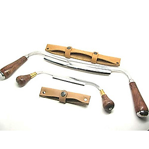 Ramelson 2 - Carvers Woodworking Draw Knife 4.5" & 10" w/Leather Sheath