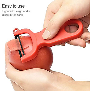 Original Vegetable Fruit Peeler Carbon Steel Blade 3 Pack Red/Green/Yellow…