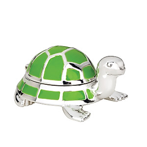 Reed & Barton 9136 Jungle Parade Silverplate Turtle Tooth Fairy Box