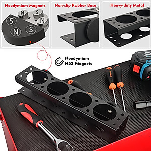 MUTUACTOR Super Power Tool Organizer,Non-slip 4 Drill Holder Magnetic Mount with 2 Layer Heavy Duty Metal Power Tool Storage Rack,Garage Tool Organizer Storage Screwdriver Plier Impact Drill Drivers