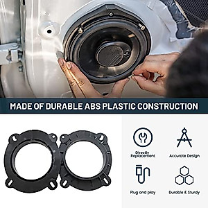NuIth Front Door Speaker Adapter W/Speaker Wiring Harness Replacement for 2018-2022 Toyota Camry,RAV4, Tacoma Outback 6" X 9" Aftermarket Door Speaker Spacer Ring Bracket 6.5” / 6.75"