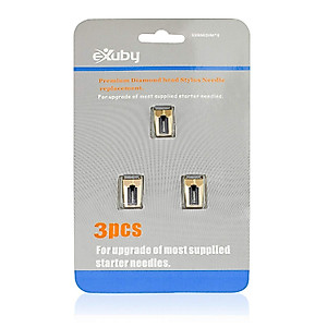 3-Pack Record Player Needle Replacement w/Diamond Tip - Compatible with Crosley, Jensen, Pyle, Detrola & More - Superior Sound - Protect Your Vinyl - 3000Hrs of Playback – Quick Install