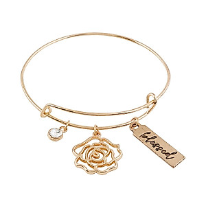 Living Grace Blessed is She Mother's Day Gold Toned Bangle Bracelet