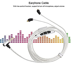 Vbestlife Game Headphone Cable,Plug and Play Earphone Cable,3.5 mm Audio Cable with High Transparent PVC Shell,Volume Adjustment,Microphone,fit for Xelento, for Alo Andromeda Earphones