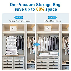 Oubyu Premium Vacuum Compression Bag With 80% More Storage Bag Space. Storage Bag For Quilts, Clothes, Blankets And More. Includes Packing Travel Clothes, Moving Supplies, 10 Packs With Air Extraction Tool (Size: 50cm*70cm)