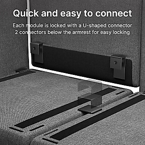 Gizoon Modular Sectional Sofa, Convertible L Shaped Sofa Couch with Removable Armrests, 4 Seat Sofa Bed, Sectionals with Ottomans for Living Room, Apartment, Dark Grey