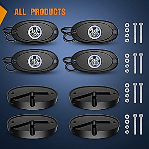 Nilight LED Rock Light 4PCS Green Light Pods Waterproof Under Body Wheel Well Light Exterior Interior Lights for Car Truck Pickups ATV UTV SUV Motorcycle Boat, 2 Years Warranty