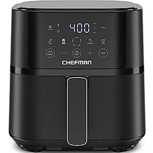 Chefman Air Fryer – 4 QT Compact Airfryer for Quick & Easy Meals in Minutes, Features Hi-Fry Technology for Extra Crisp, Touchscreen Controls with 4 Presets, Nonstick & Dishwasher Safe Basket - Black